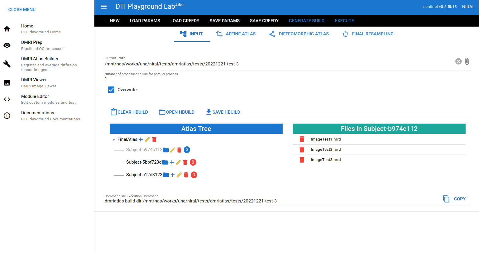 DMRI Atlas Builder — DTIPlayground documentation